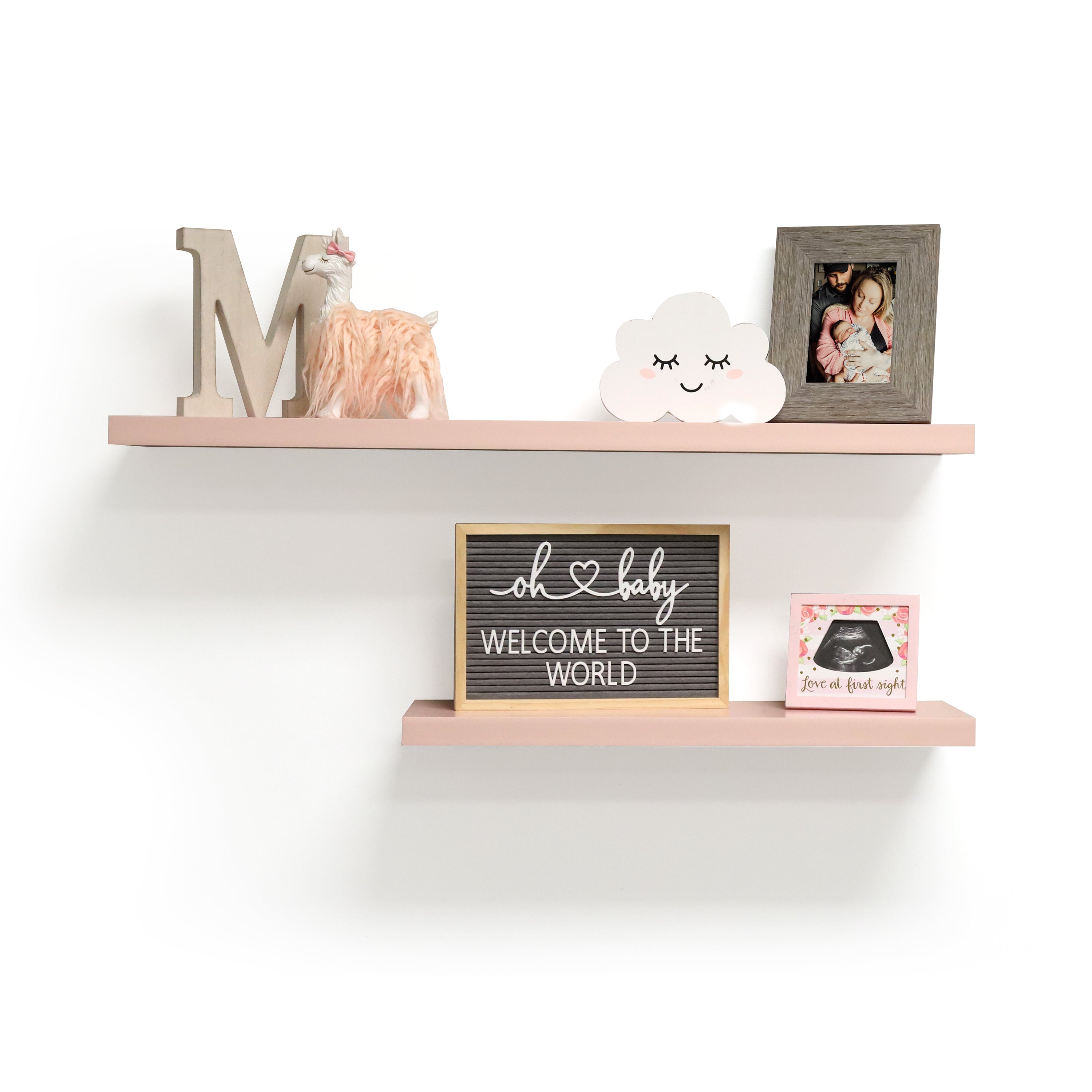 InPlace 24 in W x 8 in D x 1.50 in H Pink Floating Shelf Slimline, 958 ...