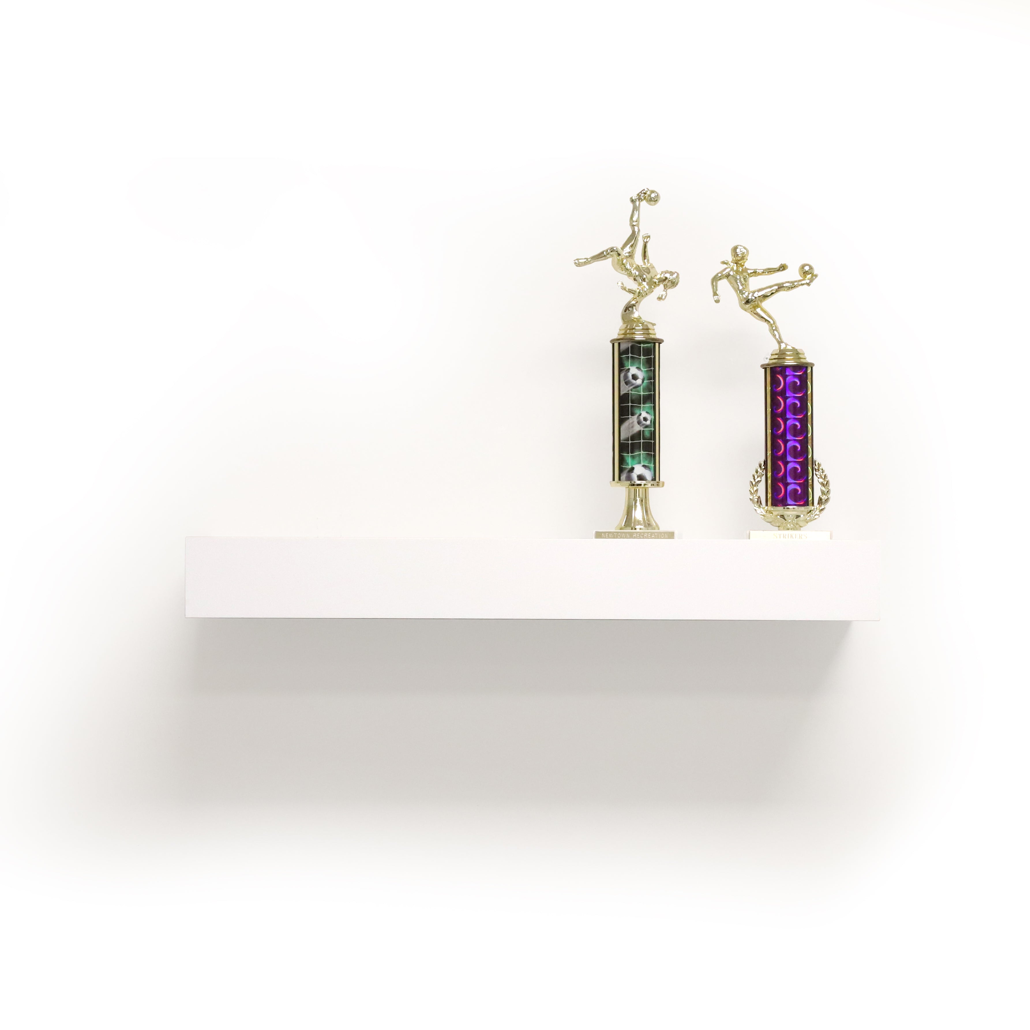 InPlace 24 in W x 8.50 in D x 2.75 in H White Floating Bracket Shelf w ...